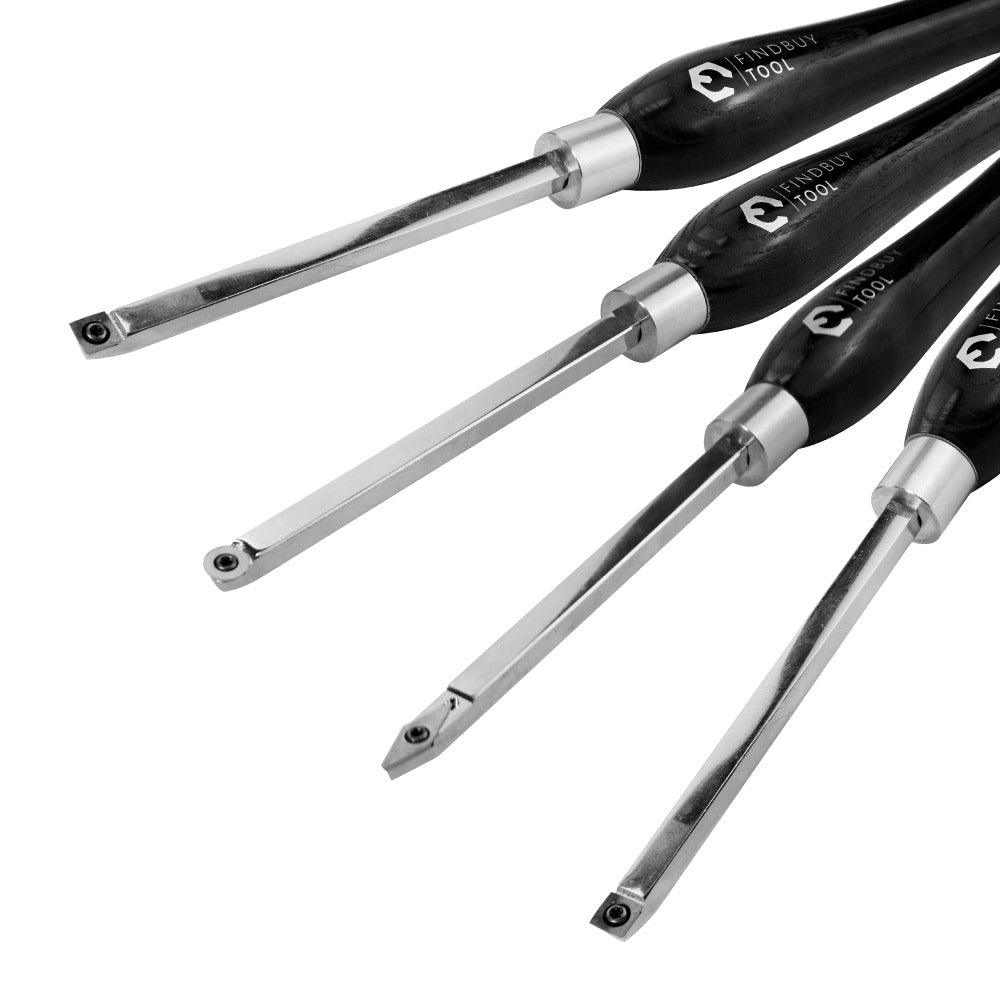 Carbide Woodturning Tool Set 4PC Mid Size – FindBuyTool