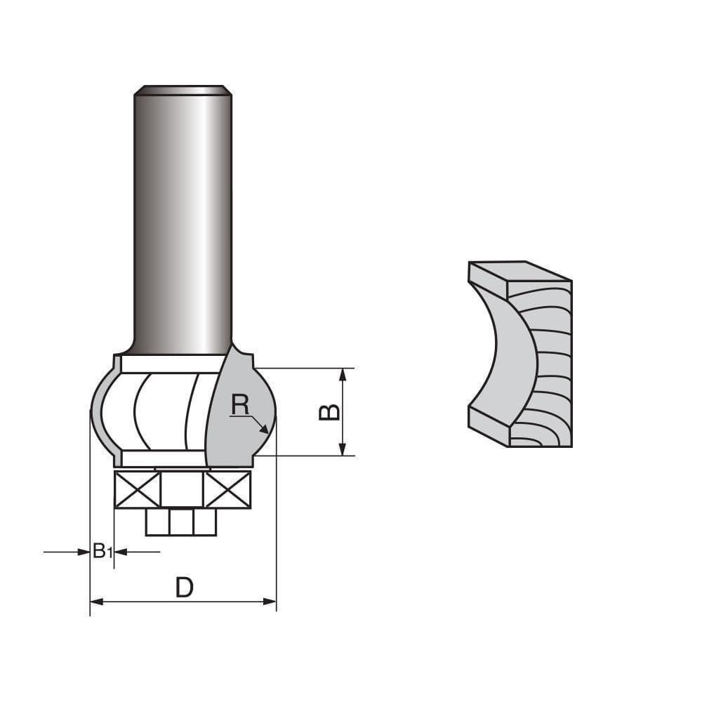 Door Lip & Finger/Drawer Pull Router bit-Core Box B – FindBuyTool