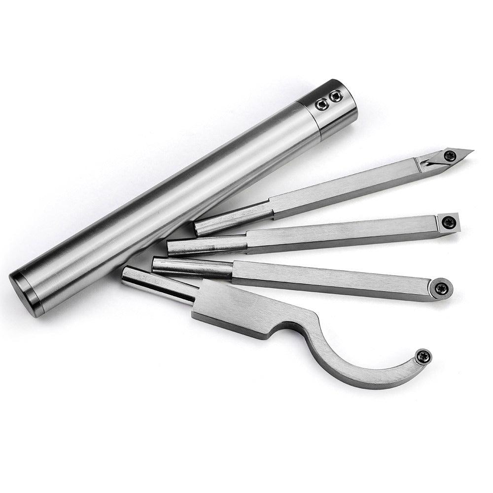 Woodturning Mini Carbide Tipped Lathe Tool Set, Stainless Steel Bars a ...